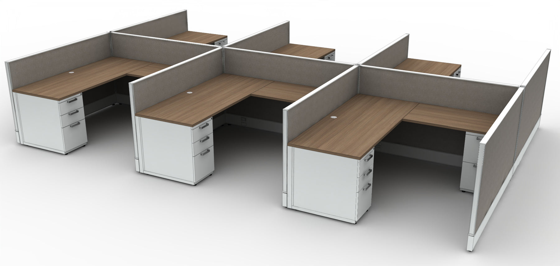 AIS Divi Cubicles: 6 Workstation Typical | Nationwide Office Cubicles