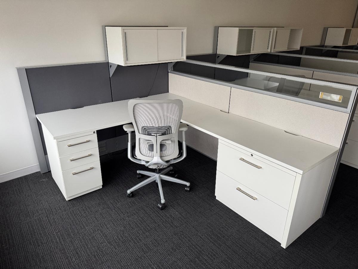 Haworth Compose Workstations w/ Lateral File Storage (6' x 6') & (6' x ...