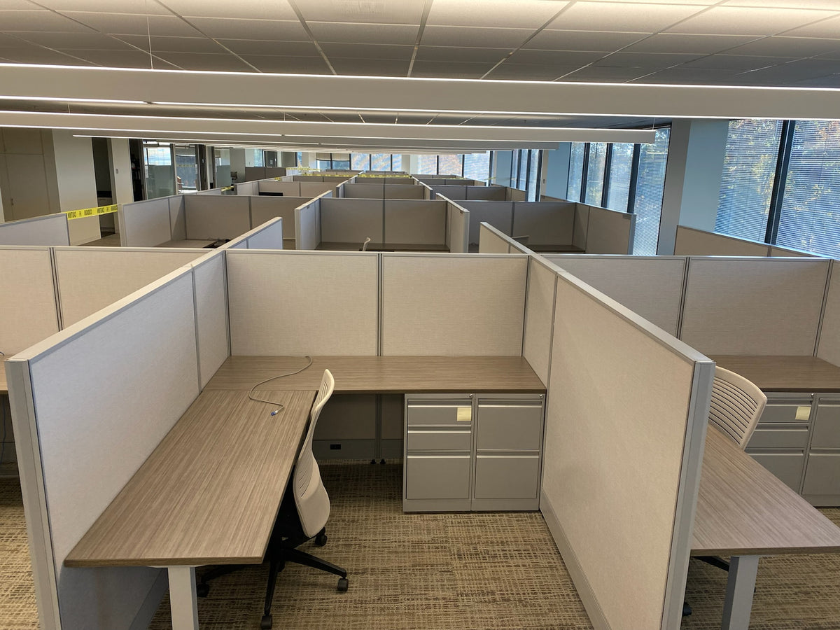 Global Compile Cubicles w/ Height-Adjustable Desks (7’ x 6 ...