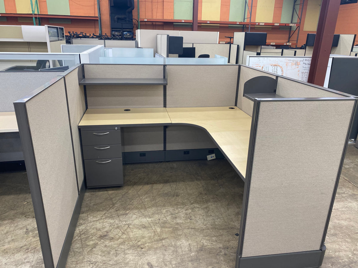 AIS Divi Workstations w/ Open Shelves & Storage (6' x 6' x 50"H ...