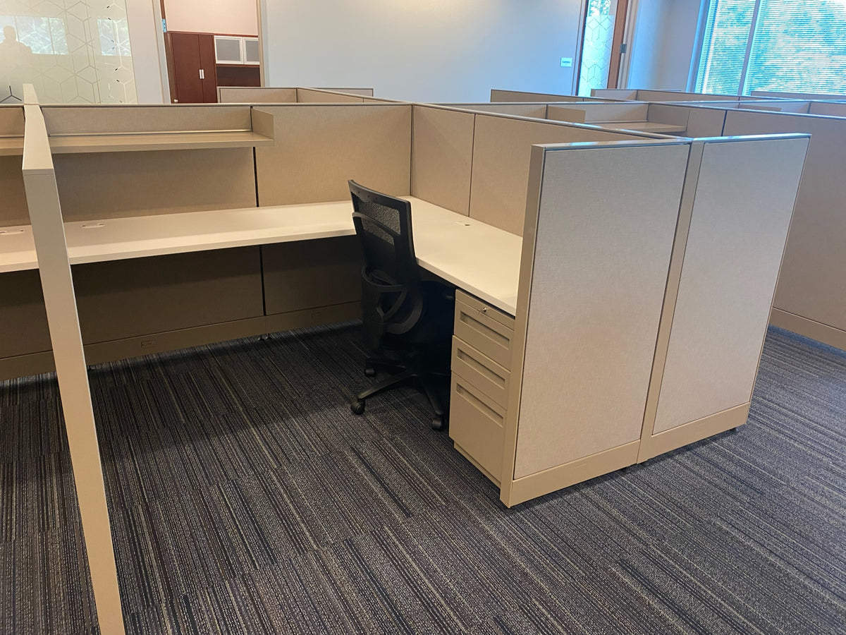 Allsteel Terrace Workstations w/ Open Shelf & Storage (6' x 6' x 50 ...