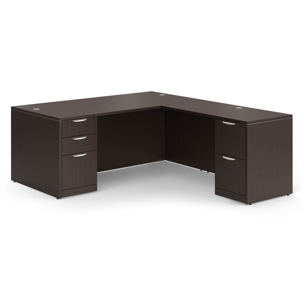 Double Full Pedestal L-Shaped Desk by OfficeSource | Nationwide Office ...