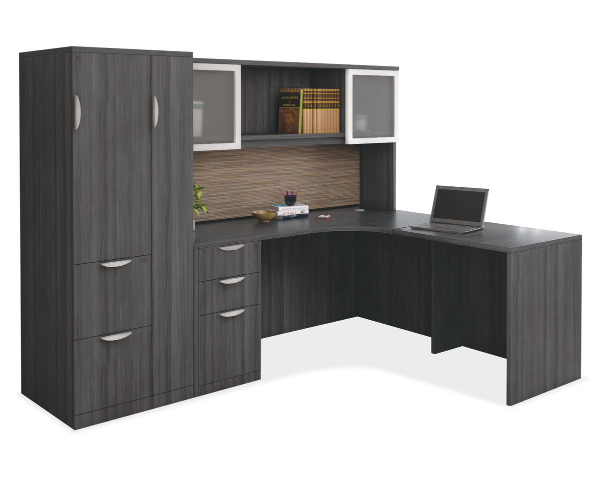 L-Shaped Typical with Wardrobe by OfficeSource | Nationwide Office Cubicles